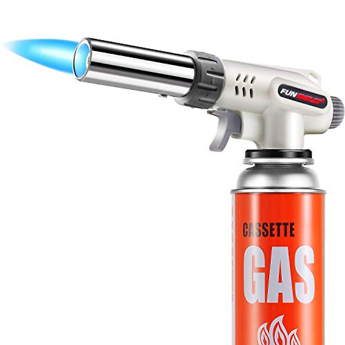 Butane Torch Kitchen Blow Lighter, Culinary Torches Head Professional Chef Cooking Adjustable Flame For Sous Vide, Creme Brulee, Baking, BBQ (Butane Gas Not Included)