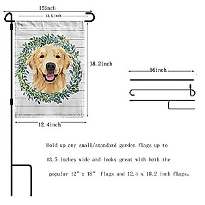 Garden Flag Holder Stand-4 Pack Garden Flag Pole 13.5" Width Premium Lawn Flag Pole Holder with Anti-Wind Clip for Outdoor Garden Lawn