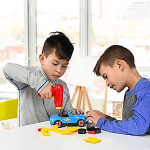 Play22 30 Pcs Take Apart Racing Car Toddler Toys Set - Build Your Own Car with Drill, Engine Sounds & Lights - Toy Car Constructions Set Stem Building Learning Education Toys for Kids Ages 3+ Years