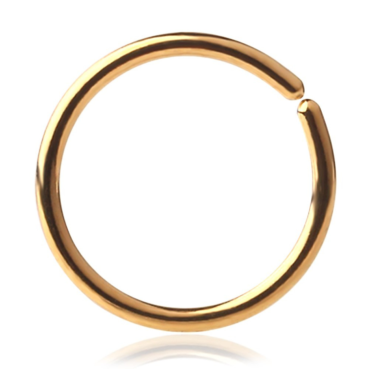 Ruifan 20G Round Ends Stainless Steel Body Jewelry Piercing Nose Hoop Ring 6mm 5PCS (Mix Color)