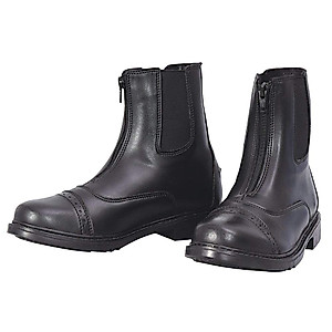 TuffRider Ladies Starter Front Zip Paddock Boots - Black - 7.5 - Wide