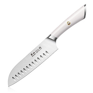 Cangshan ELBERT Series German Steel Forged 7" Santoku Knife (White)