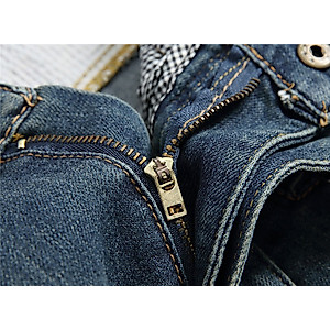 Yollmart Men's Delim Stretched Jeans Ripped Biker Slim Pants-34