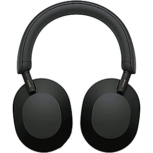 Sony WH-1000XM5 Wireless Industry Leading Noise Canceling Headphones, Black Bundle with Deco Gear Wood Headphone Display Stand and Protective Travel Carry Case