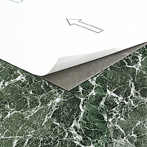 PowerSellerUSA Green Marble Green Vinyl Floor Tiles Self Stick Peel Flooring 12" x 12", 1-Pack (20 Pieces)