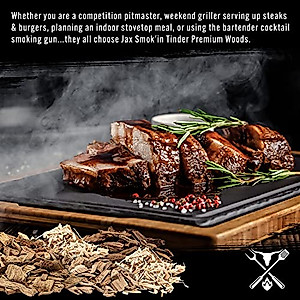 Jax Smok'in Tinder Fine BBQ Smoker Wood Chips - Sampler Pack for Electric Smokers, Indoor Stove Top Smoker, 6 Packs of Scented Chips, BBQ Accessories (Apple, Post Oak, Pecan, Hickory, Cherry, Maple)