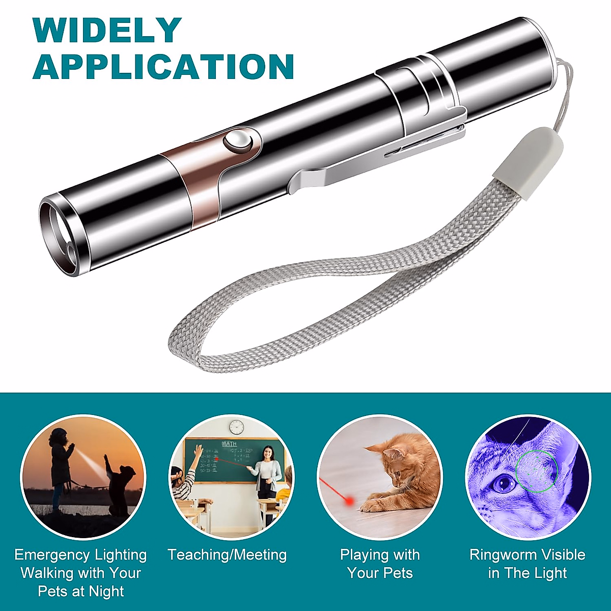 Cowjag Laser Pointer, Cat Birds Toy Pointer for Indoor, Cat Mouse Toys Wand Light Pet Interactive Toys to Keep Cat Busy, for Kitten Cat Dog Chase Play