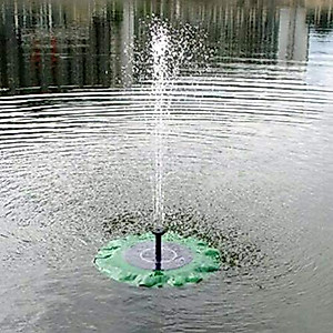 Hemoton Floating Lotus Leaves with Solar Power Water Pump Bird Bath Fountain Pump Realistic Water Lily Pads Ornaments for Garden Pool Pond Decoration