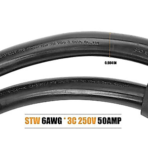 YYCKE Welder 50A Splitter, Industrial Male Plug NEMA 6-50P to (2) 6-50R Female Connectors, NEMA 6-50 Splitter Cord Y Adapter 3 feet