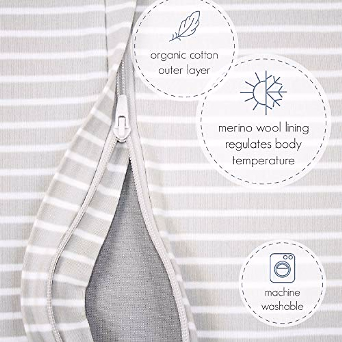 Woolino 4 Season Baby Sleep Bag or Sack with Feet Opening, Merino Wool, 3-4T, Rainbow