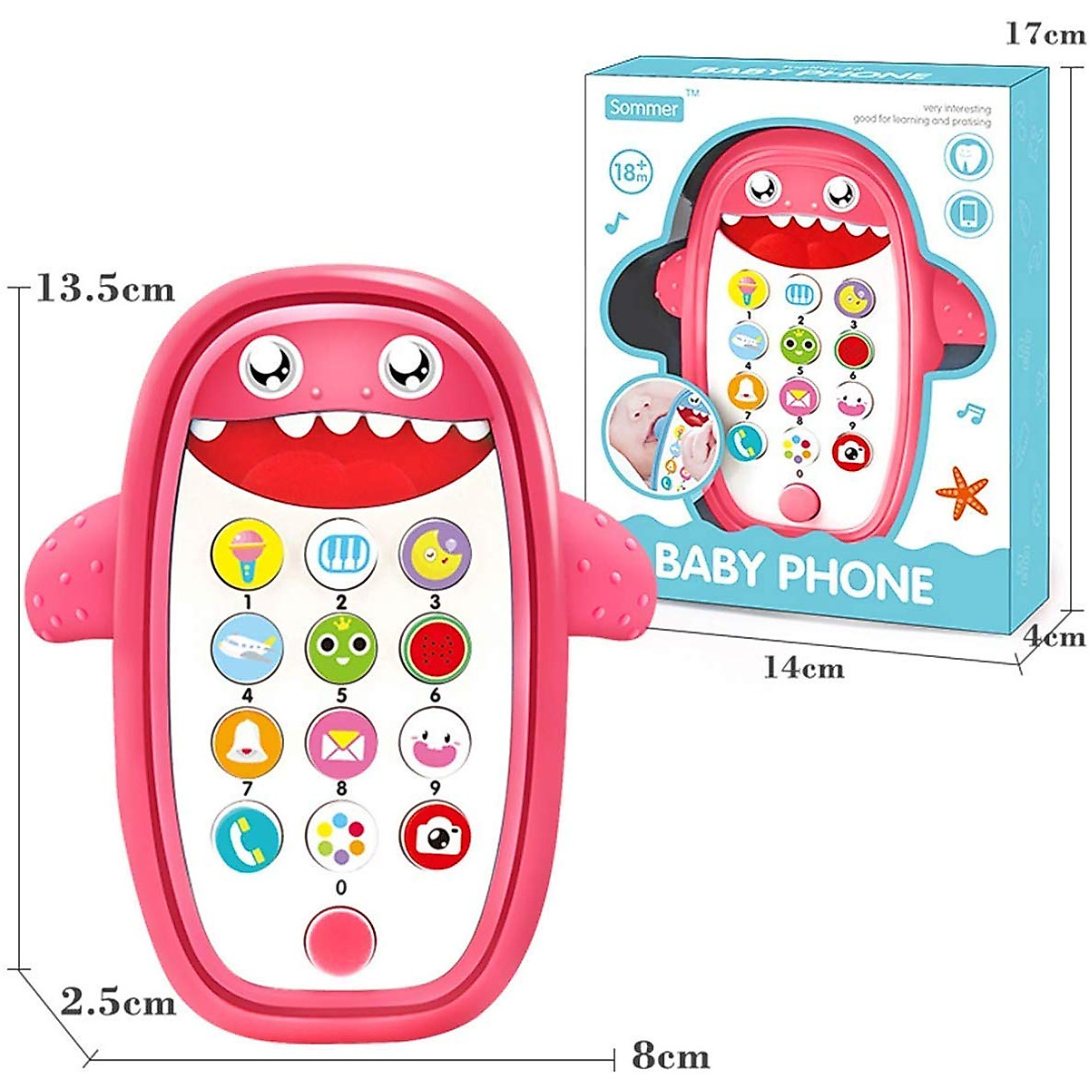 Baby Toys,Baby Phone Toys with Lights&Music,Early Learning Educational Smartphone Toy for Toddlers,Role Play Fun Toys for 1 Years Old Gifts