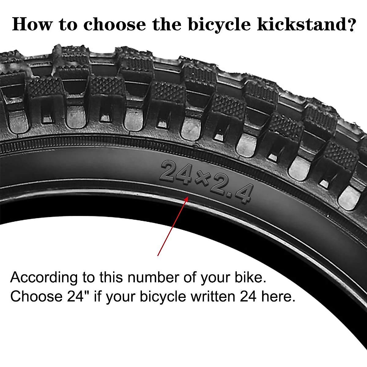 GOODTY Adjustable Bike Kickstand Aluminum Alloy Bicycle Side Kickstands Bike Stand for 24-29 inch Mountain Bike/Adult Bike/Sports Bike (Black)