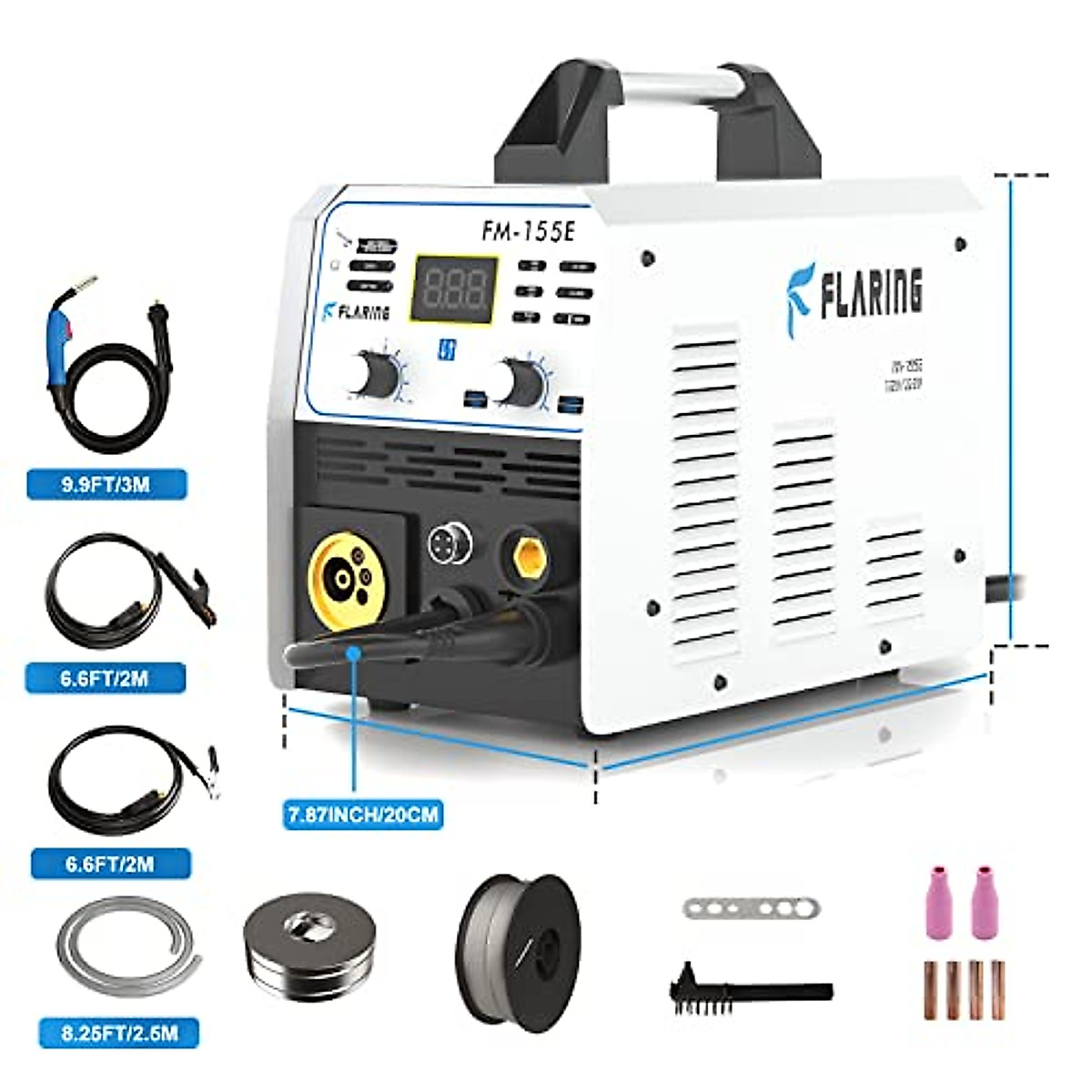 Welder FLARING MIG TIG Welder Welding Machine Stick Flux Core Aluminum Welders 110/220 Volts with Gas Multiprocess Portable