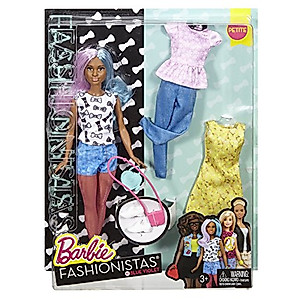 Barbie Fashionista Petite Doll with 2 Additional Outfits