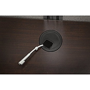 Bush Business Furniture Easy Office 2 Person Cubicle Desk with File Cabinets, 60W x 45H, Mocha Cherry Satin