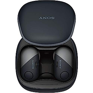 Sony True Wireless Earbuds, Bluetooth Earbuds Noise Cancelling, Sports Workout Ear Buds with Microphone, Sweatproof Sport Earphones, Extra BASS WF-SP700N/B (Black)