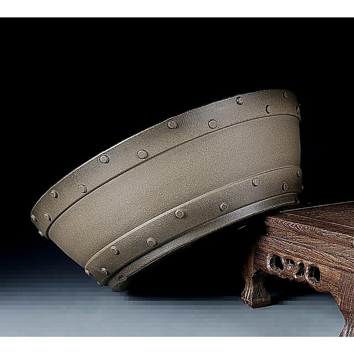 Bonsai Pot unglazed Round Shape 12 inch Refined Hand-Made by China Folk Old Artists Made of Famous Yixing Clay for Home Garden Bonsai Living.