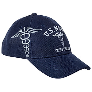 Officially Licensed United States Navy Corpsman Embroidered Navy Blue Baseball Cap