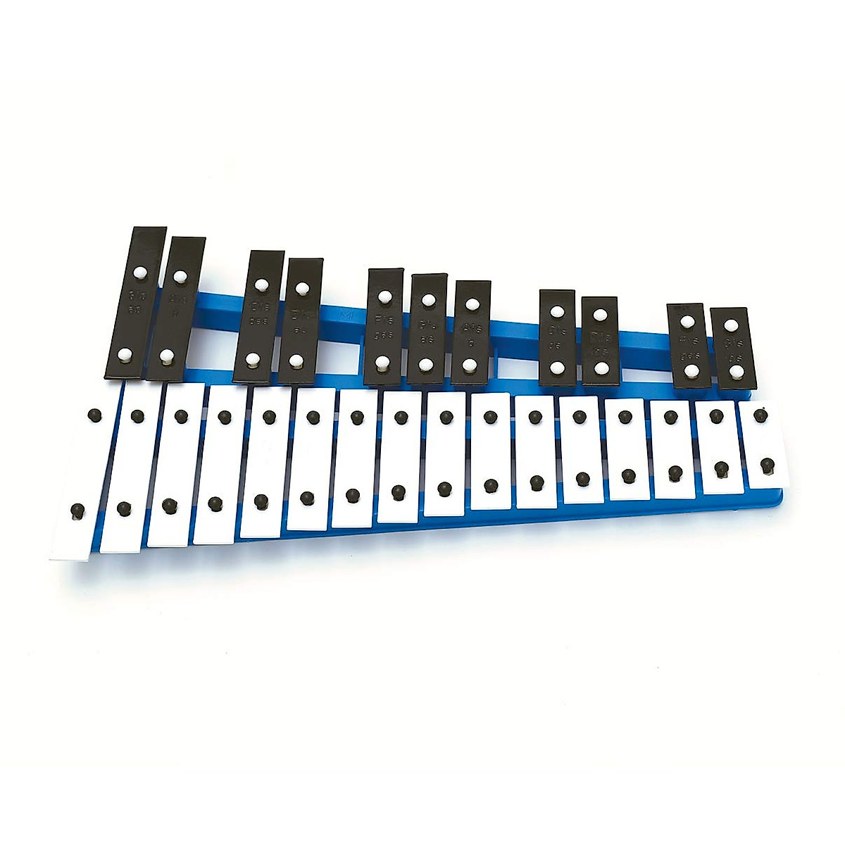 Professional Blue Plastic Soprano Glockenspiel Xylophone with 27 Metal Keys & Notes Engraved into Keys - Includes 2 Plastic Beaters