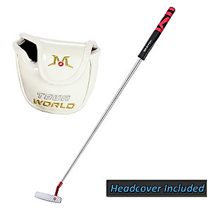 MAZEL Golf Putter with Red Grip & Golf Putting Ball,Bundle of 2