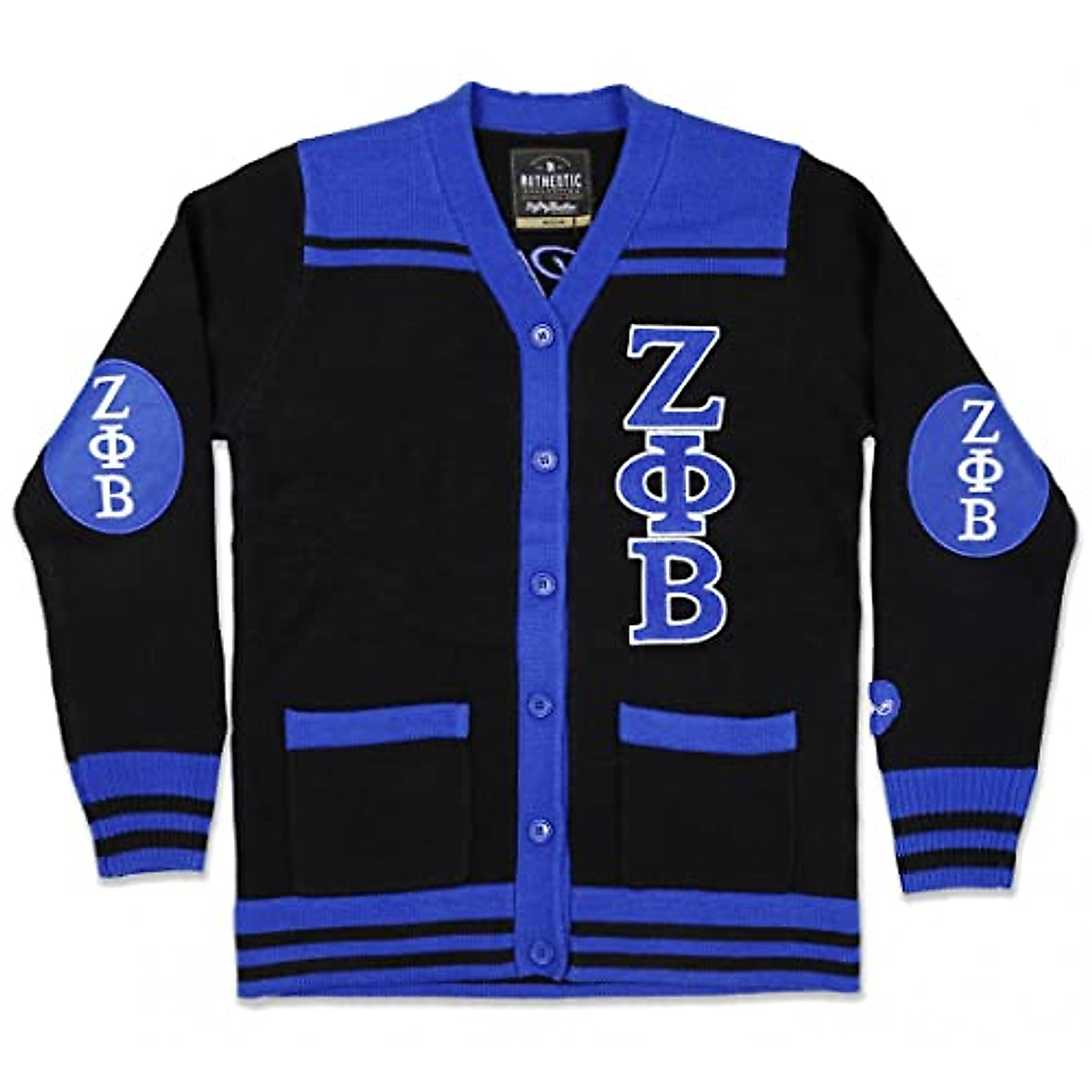 Zeta Phi Beta M7 Button Down Sweater [XL] Black