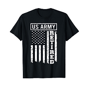 Retired US Army American Flag Retirement 2021 Men Women T-Shirt