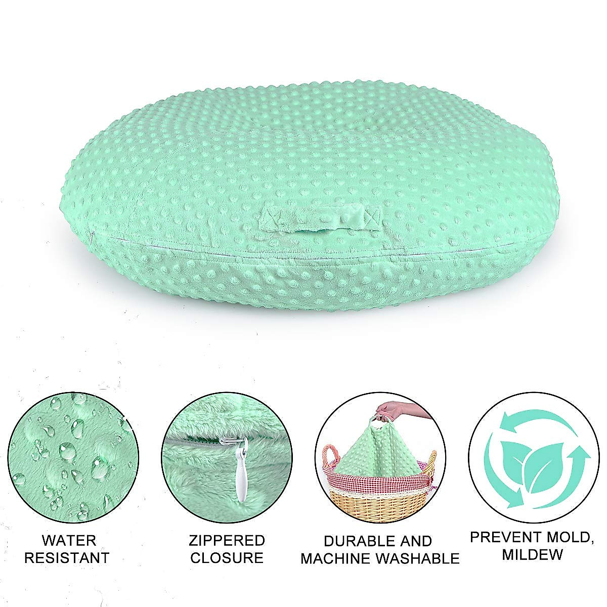 Removable Slipcover for Newborn Lounger, Super Soft Premium Plush Dot Baby Lounger Cover, Ultra Comfortable, Safe for Babies, Fit 18 x 18 x 7 inches Lounger (Gray)