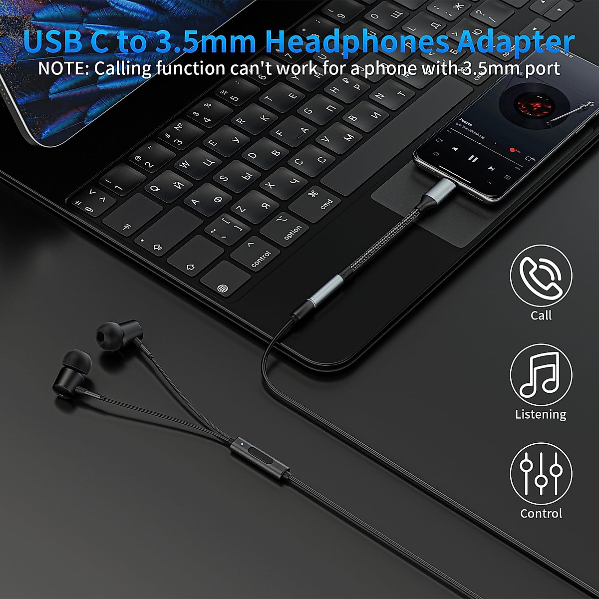 Lightning to 3.5 mm Headphone Jack Adapter, 2 Pack [Apple MFi Certified] for iPhone 3.5mm Headphones/Earphones Aux Audio Adapter Dongle for iPhone 14 13 12 11 XS XR X 8 7 iPad, Support Music + Calling