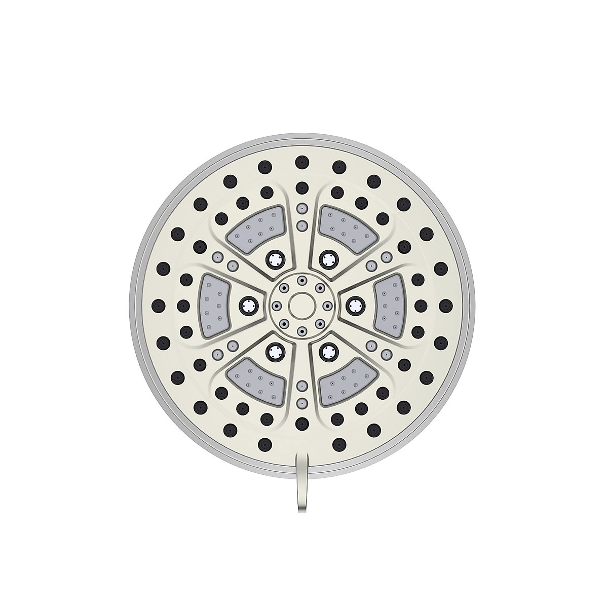 Design House 582700-SN Mills Modern 7-inch 6-Function Shower Head Featuring Eco-Drip Shower Setting for Bathroom, Satin Nickel