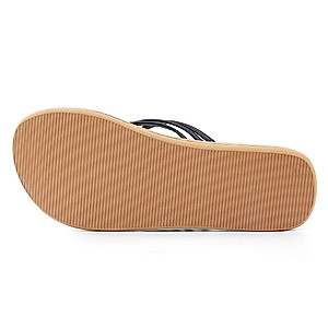 Aerusi Women's Summer Flat Flip Flop Daily Wear Beach Sandal Black