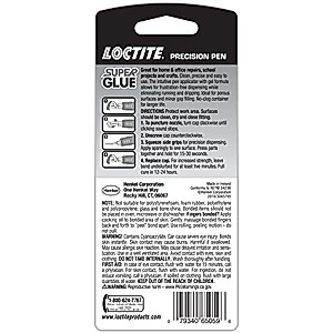Loctite Super Glue Precision Pen, Clear Superglue, Cyanoacrylate Adhesive Instant Glue, Quick Dry - 0.14 fl oz, Pack of 1