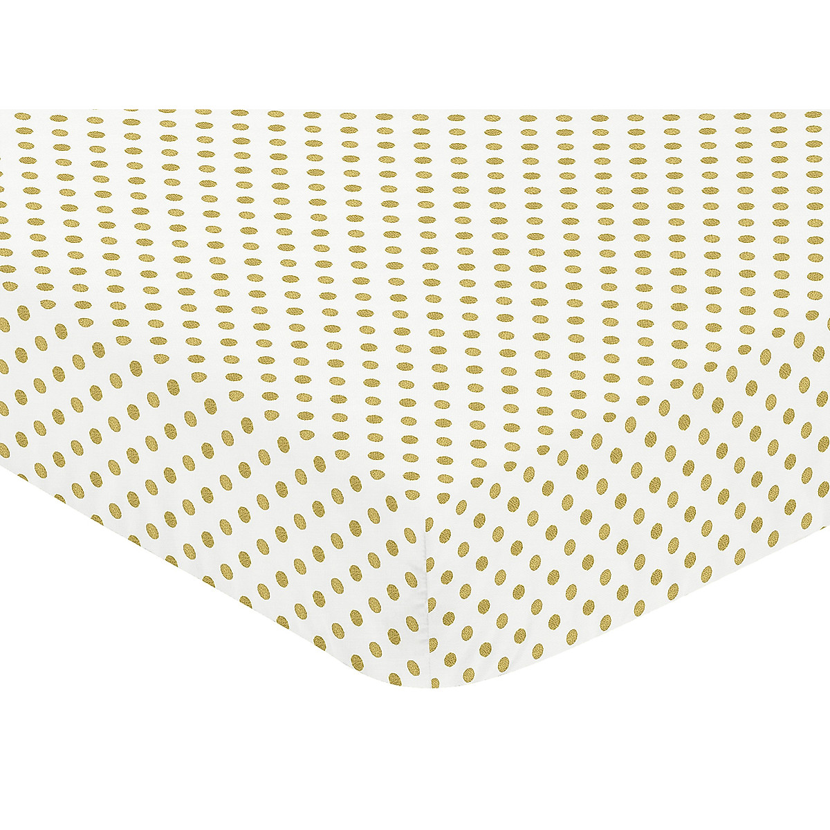 Sweet Jojo Designs Fitted Crib Sheet for Amelia Baby/Toddler Bedding - Gold and White Polka Dot