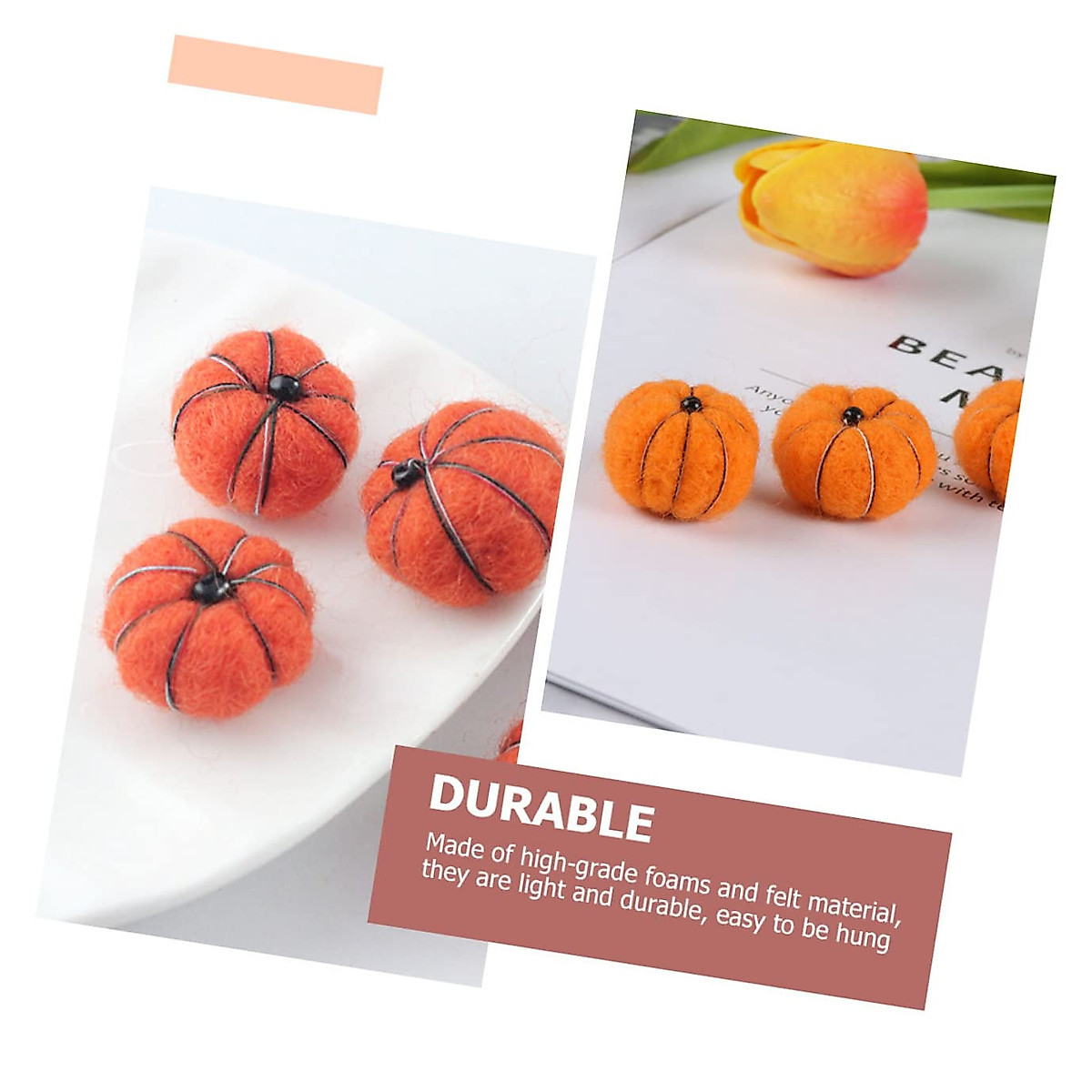 Abaodam 12pcs Felt Pumpkins Artificial Gourds and Pumpkins Pumpkin Table Centerpieces Artificial Pumpkins for Crafts Fall Party Ornament Thanksgiving Party Supplies Foam Accessories Autumn