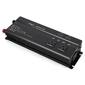 Zouminy Car Power Inverter, 6000W DC 12V to AC 110V Car Power Inverter Converter USB Charger Adapter with LCD Display Power Converter