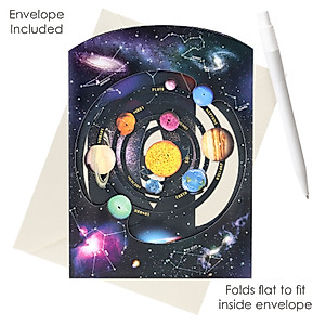 SANTORO Swing Card, 3D Pop Up Greeting Card - Solar System - For Kids, For Him, For Her | Space Card For Birthday