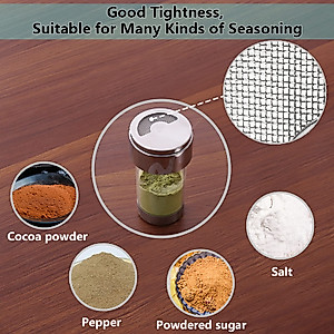 Newness Mesh Shaker or Salt Shaker, Stainless Steel Salt Dispenser, Clear Acrylic Seasoning Fine Mesh Shaker with Rotating Cover, 3.7 Ounces (110 Milliliter)
