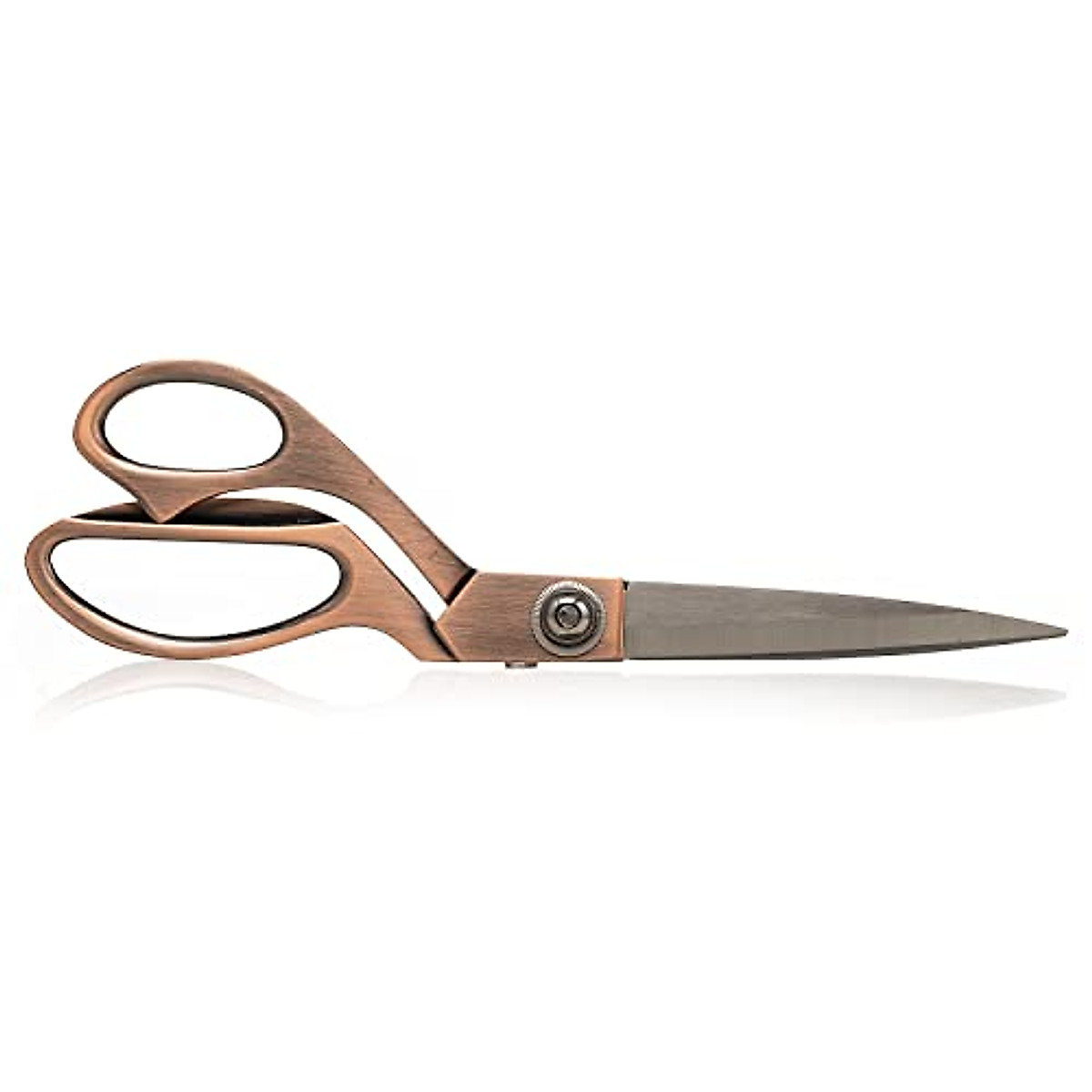 Professional Tailor & Dressmaker 9.5” Sharp Scissors for Cutting Heavy Fabrics & Leather + Measuring Tape & Tailor’s Chalk (Rose Gold)