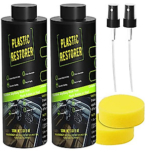 Plastic Restorer for Cars, Ceramic Trim Coat Kit Quick Plastic Trim Restorer, Automotive Interior Plastic Part Ceramic Coating with Sponge and Nozzle, Resists Water, UV Rays, Dirt, Not Dressing, 200ml