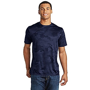 SPORT-TEK Men's CamoHex Tee Shirt, True Navy, 2X-Large