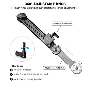 SMALLRIG Rosette Extension Arm Dogbone with Length Adjustable, M6 Rosette 31.8mm - 1870