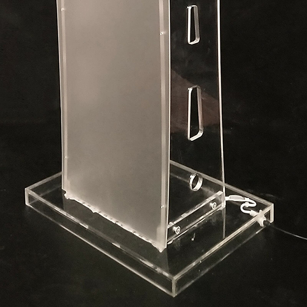 CNCEST Acrylic Podium Pulpit Plexiglass Transparent Stand Lectern 110cm for Conference (23.62x15.75x43.31 Inch), Clear