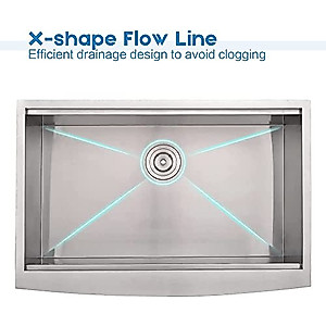 33 Inch Farmhouse Sink Workstation-Bokaiya 33x22 Stainless Steel Farm Sink Apron Front Workstation Kitchen Sink 16 Gauge Single Bowl Deep Kitchen Sink with Cutting Board