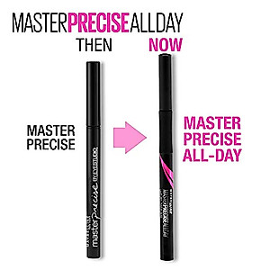 Maybelline Eyestudio Master Precise All Day Waterproof Liquid Eyeliner, Black, 2 Count