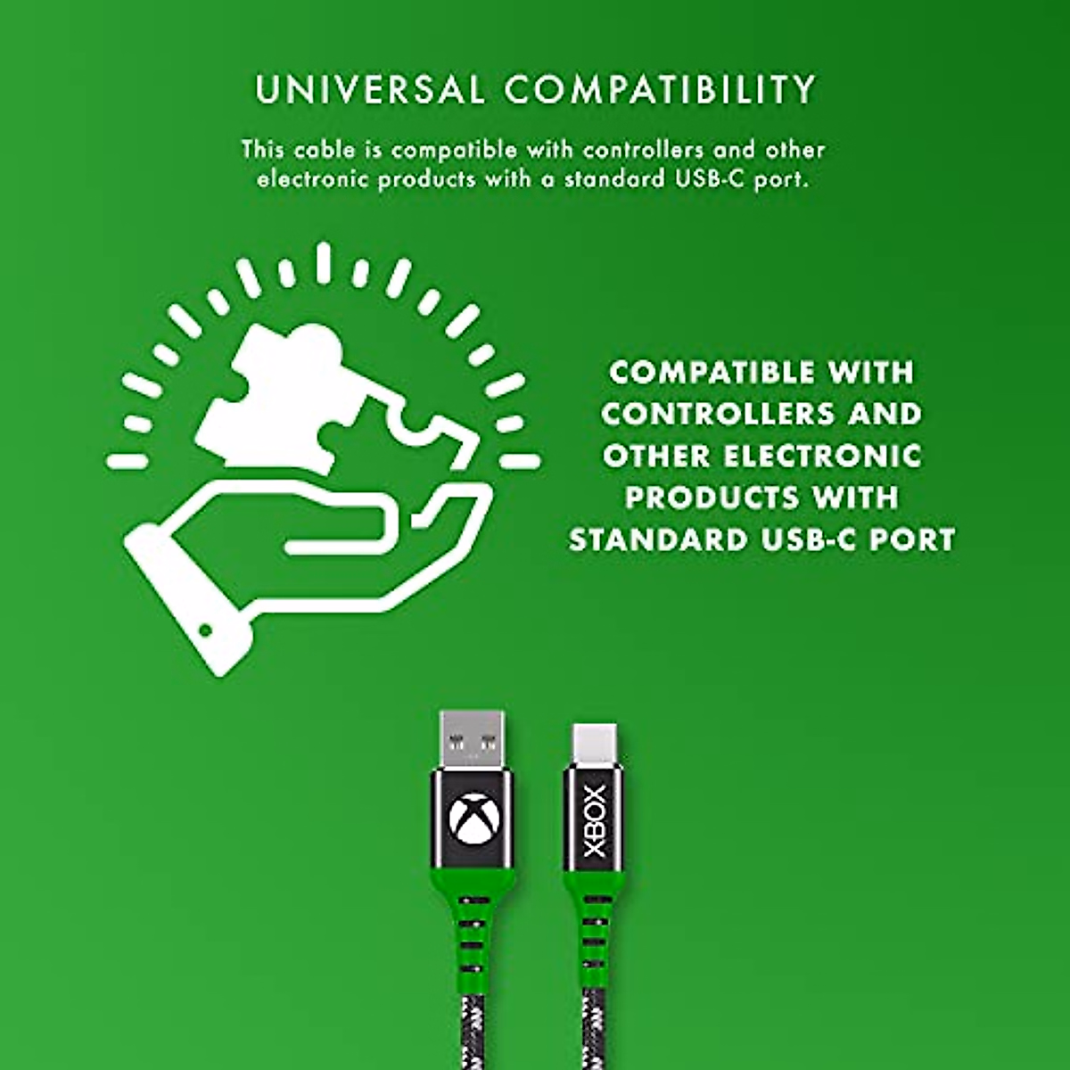 Numskull Official Xbox Series X USB Type-C Nylon Braided Charging Cable 4m - Fast Charging Play and Charge Lead - Compatible with Nintendo Switch, Xbox Series S, PS5, (NS2406)