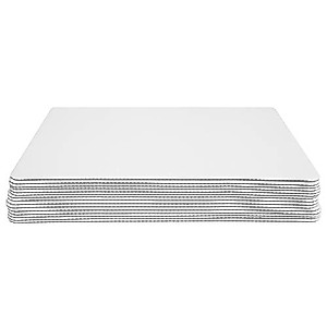 ONE MORE White Quarter Cake Sheet 13.75” x 9.75” Cake Board Sturdy Rectangle Greaseproof Pad Full 15 Pk Boards (15, White)