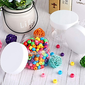 4 Pieces Round Clear Wide-mouth Leak Proof Plastic Container Jars with Lids for Travel Storage Makeup Beauty Products Face Creams Oils Salves Ointments DIY Making or Others (White, 6 Ounce)