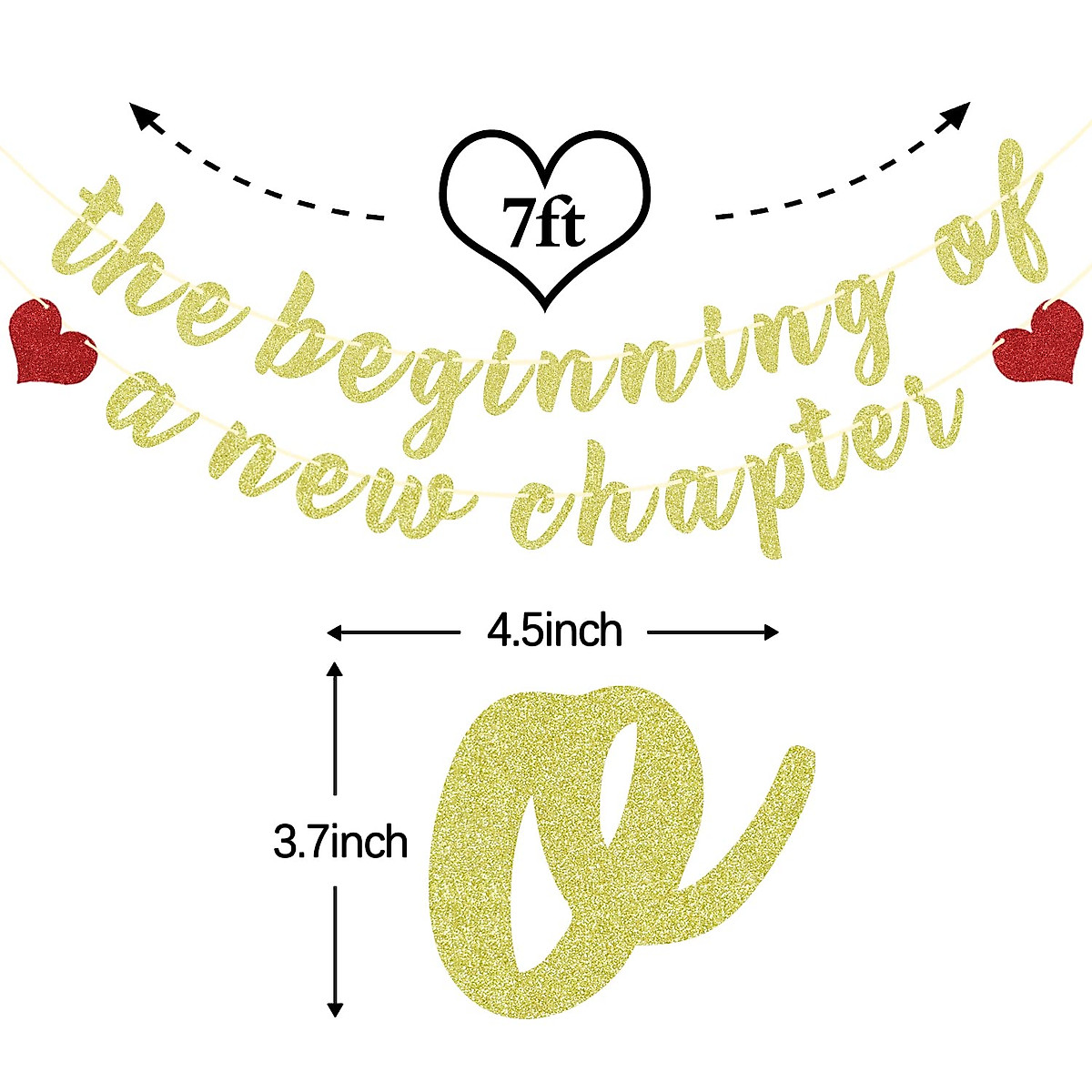 The Beginning of a New Chapter Banner, for Happy Graduation/Congrats Grad/Farewell/Moving Away/Job Change/House Warming/Happy Retirement Party Decorations