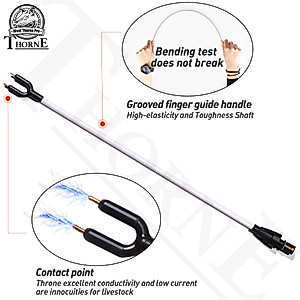 West Thorne Pro Livestock Prod, Newest Waterproof Cattle Prod Stick with LED Light,Rechargeable Electric Livestock Prod for Cow Pig Goats and More (33.8in)