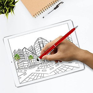 PRO Stylus Pen Works for Microsoft Surface Duo 2 with Ink, High Accuracy, Extra Sensitive, Compact Form for Touch Screens [3 Pack-Black-Red-Silver]
