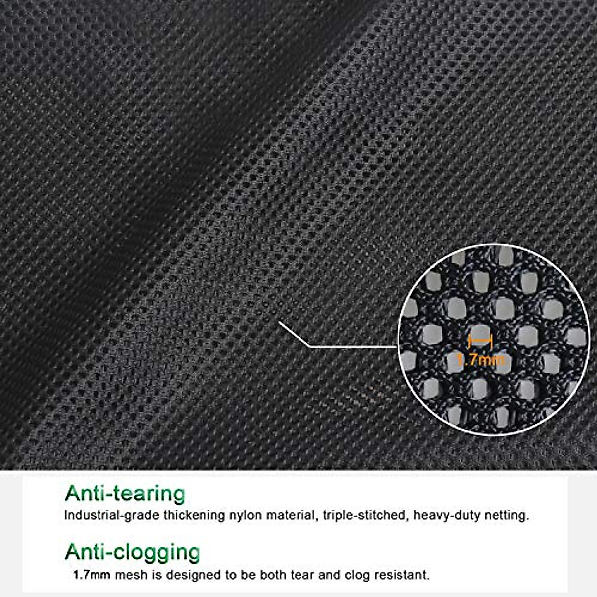 Hecaty 17.7"x 17.7" Large Pump Barrier Bag, Pond Pump Filter Bag, Black Media, Nylon Mesh Bag, Swimming Pool Filters(Black)